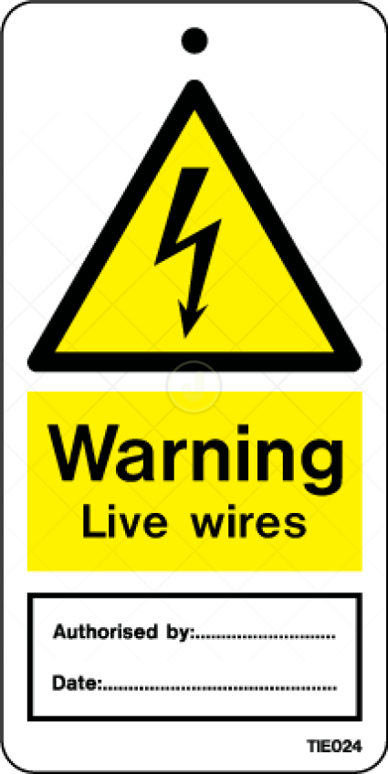 Tie tag Warning Live wires | Jalite Group